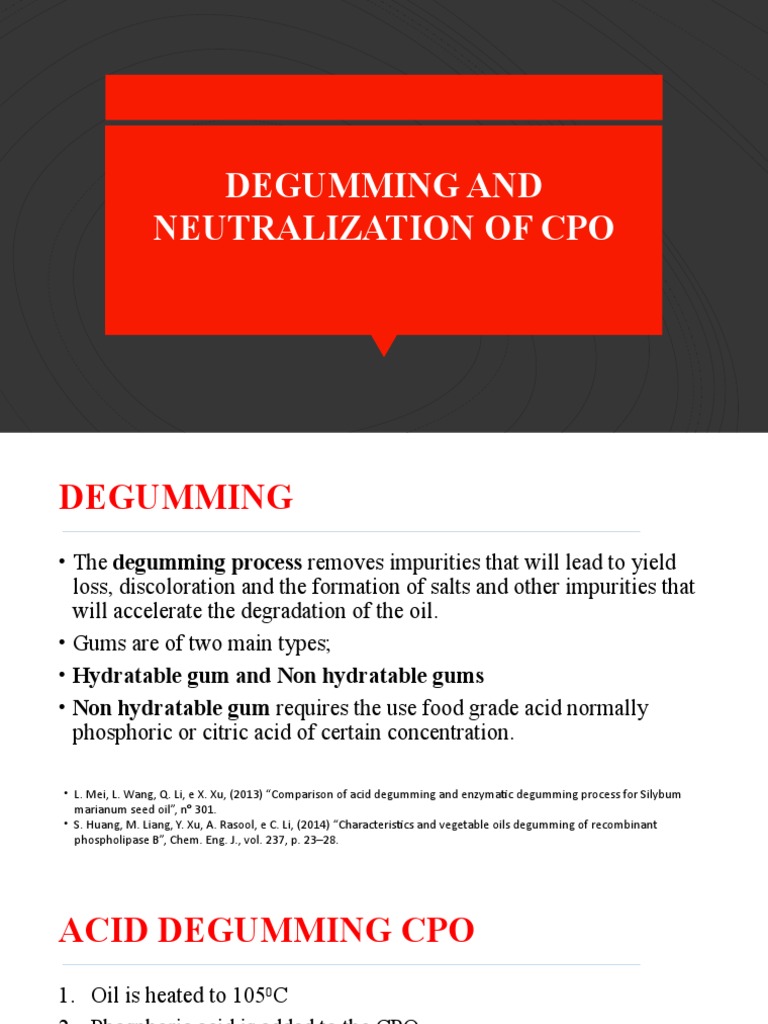 Degumming and Neutralization of CPO | PDF