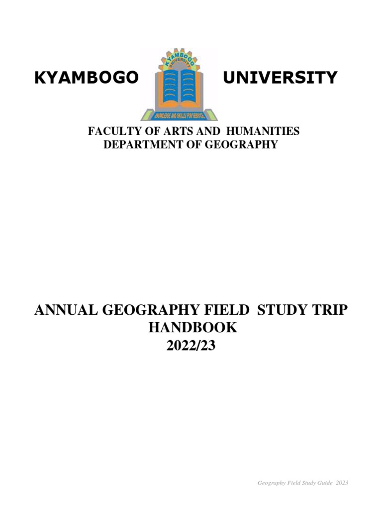 Kyambogo University: Annual Geography Field Study Trip Handbook 2022/23 ...