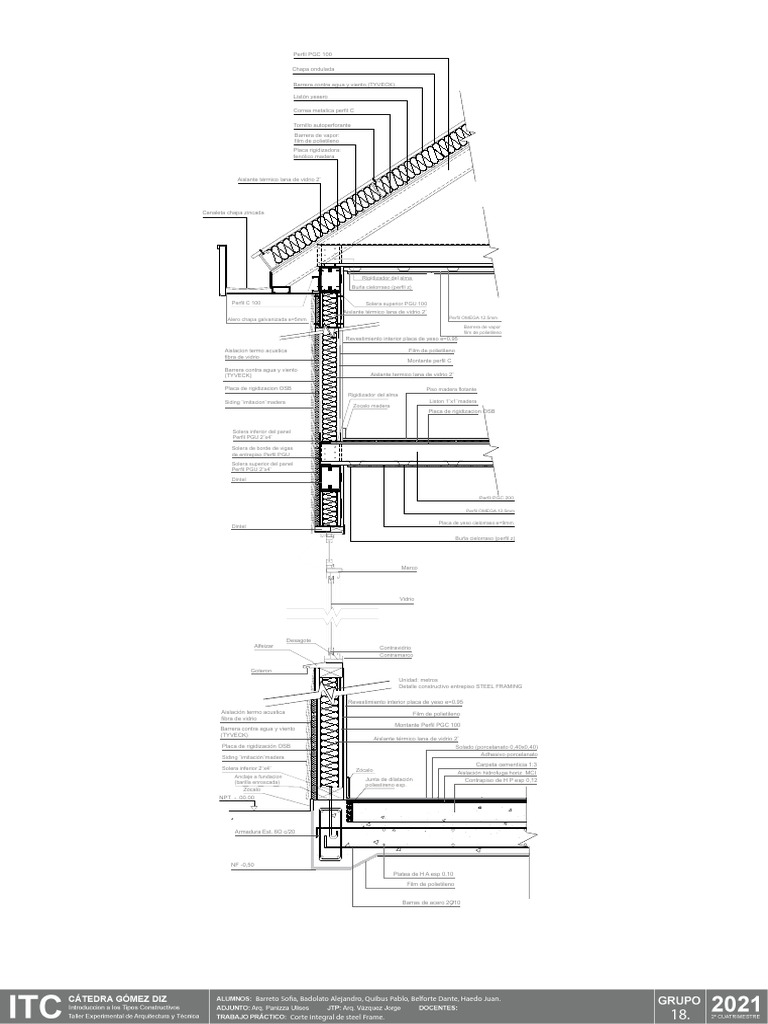 Corte Integral Steel Frame G18 | PDF | Ingeniero civil | Materiales