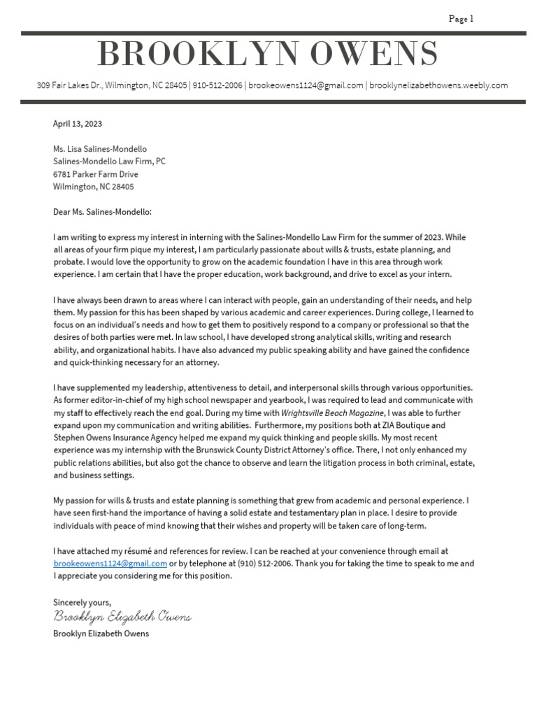 Cover Letter Final Resume | PDF | Cognition