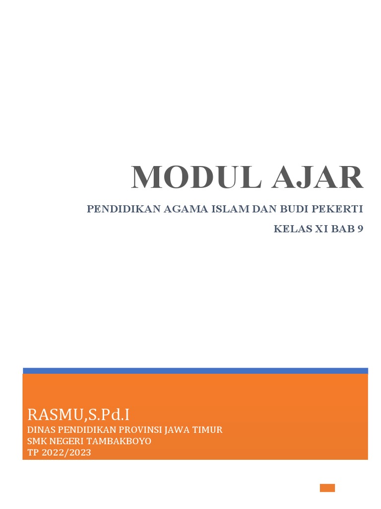 MODUL AJAR PAI XI BAB 9 Fix | PDF