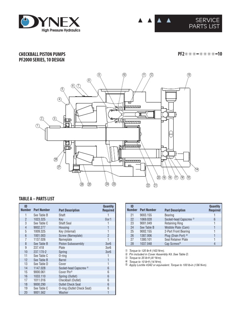 Dynex PARTS-PF2000-10-Service-Parts | PDF | Horsepower | Pump