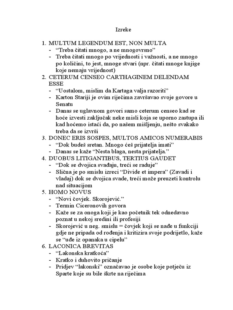 Latinske Izreke | PDF