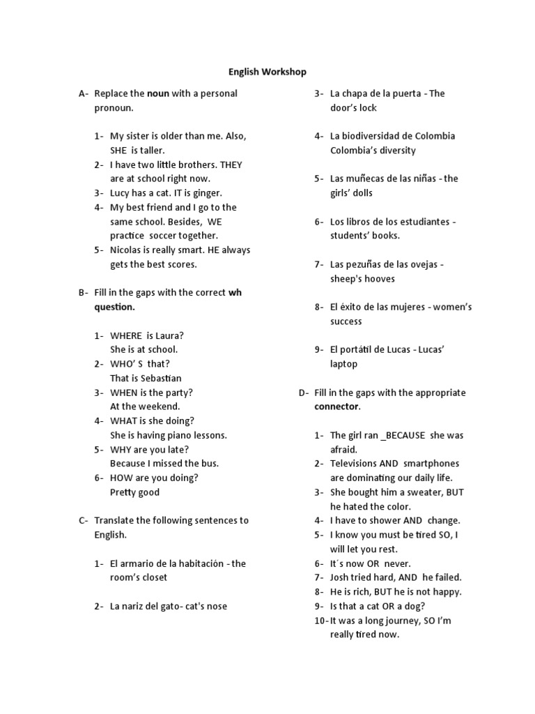 English Workshop | PDF