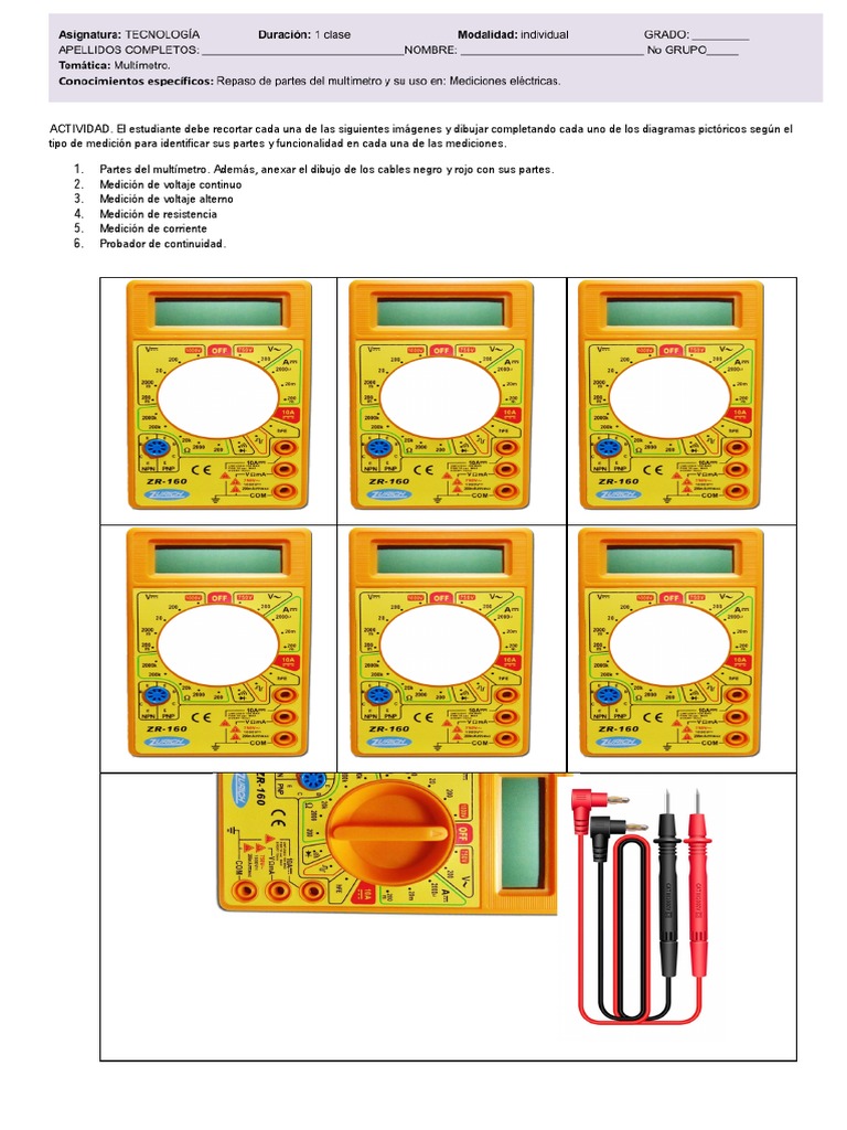 Partes y Uso Del Multimetro | PDF