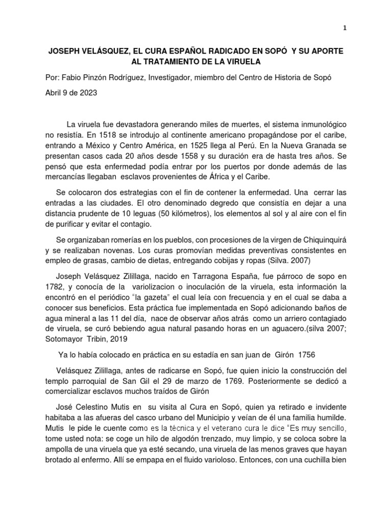 Joseph Velásquez, El Cura Español Radicado en Sopó y Su Aporte Al ...