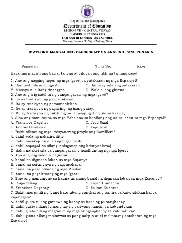 3rd PT in AP 5 | PDF