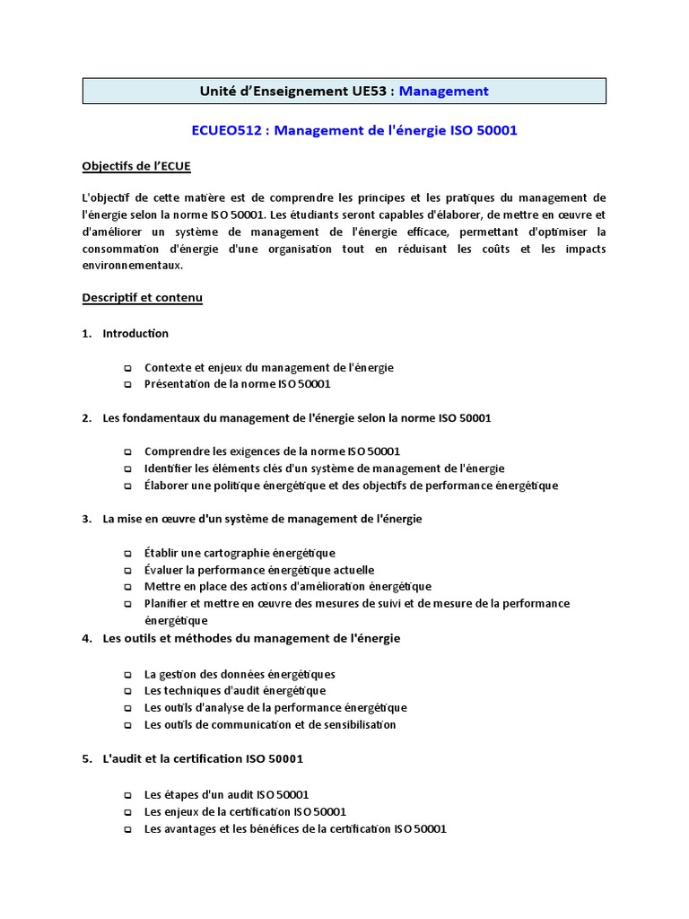 Management de L'énergie ISO 50001 | PDF