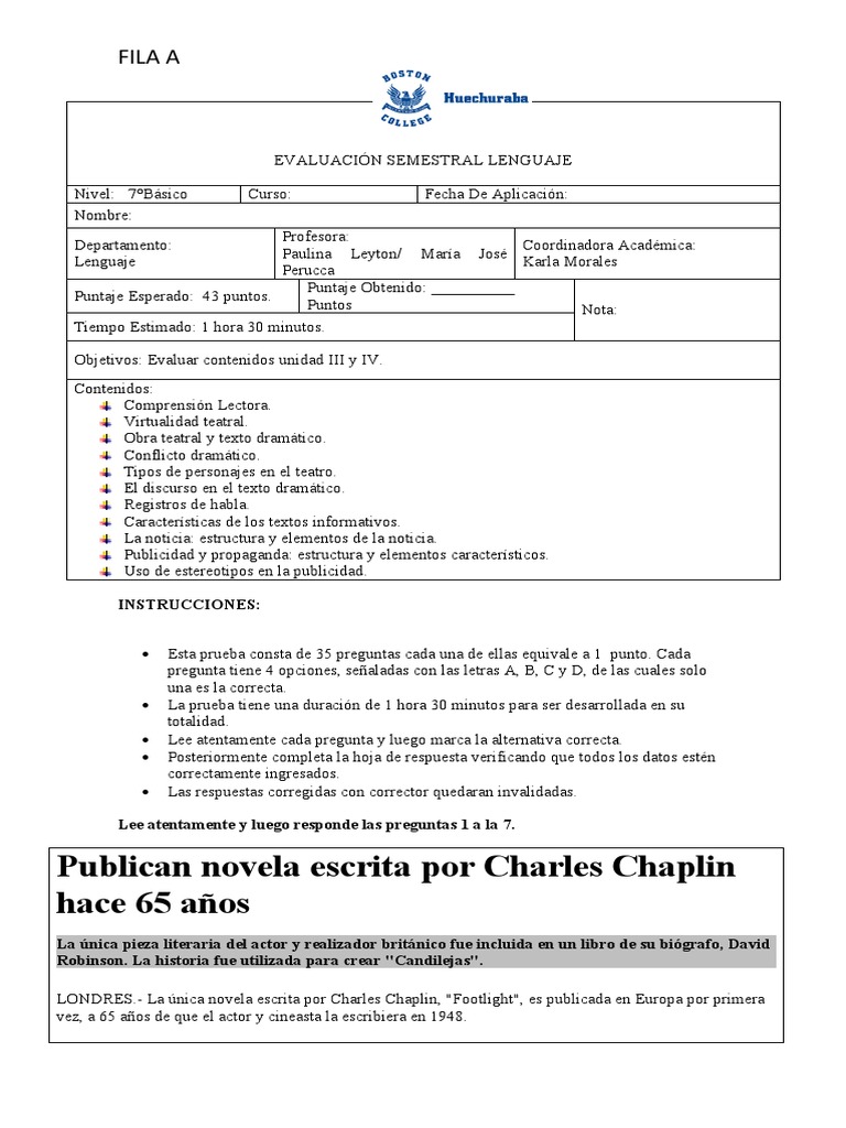 C2 Fila A | PDF | Charlie Chaplin | Póster