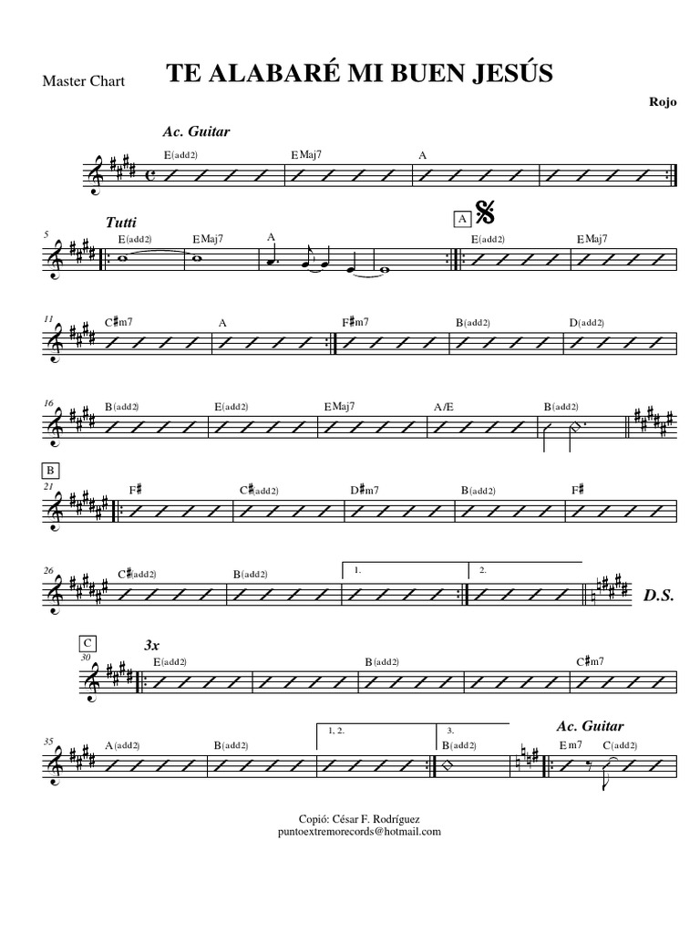 Te Alabare Mi Buen Jesus - Rojo | PDF