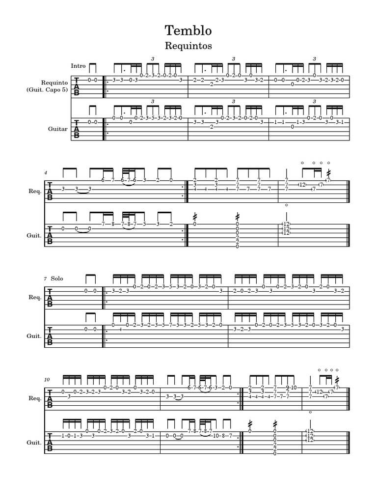 Temblo - Requinto | Download Free PDF | Guitar Family Instruments ...