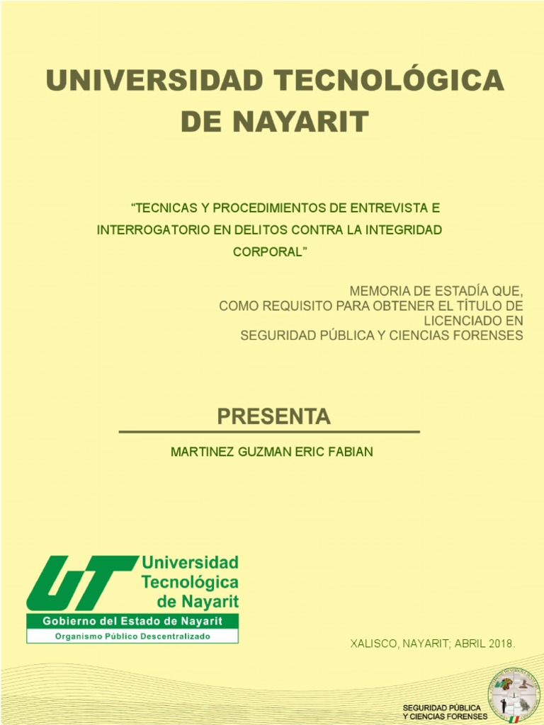 Tecnicas y Procedimientos de Entrevista e Interrogatorio en Delitos ...