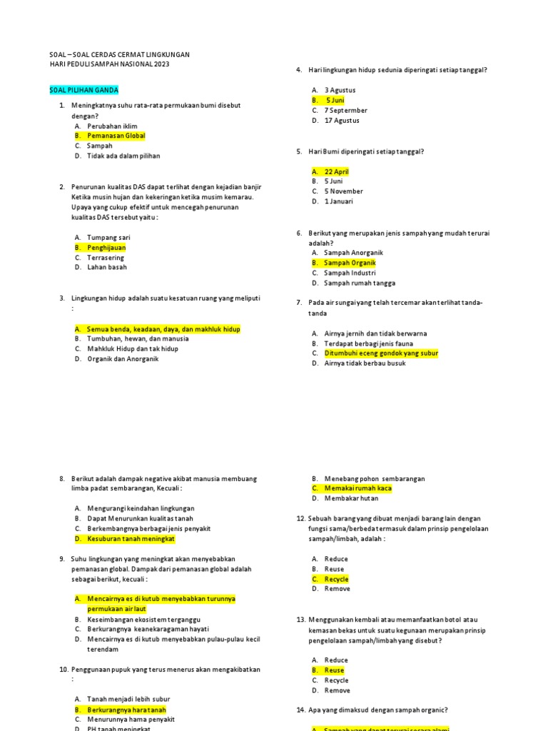 Kisi-Kisi Soal Babak Final CCL HPSN 2023 | PDF