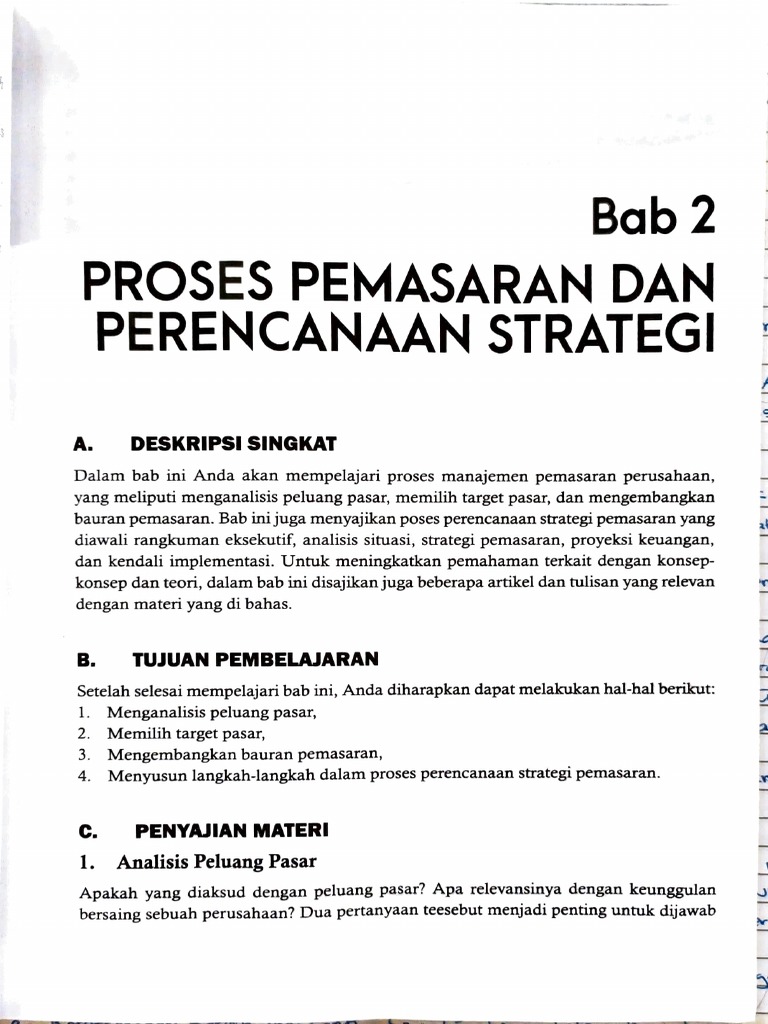 Bab 2 Proses Pemasaran Dan Perencanaan Strategi | PDF