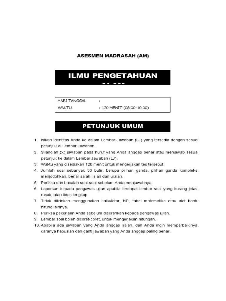 Soal Am Ipa | PDF
