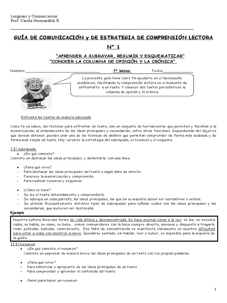 Guia de Estrategias de Comprension #1 | PDF | Supersticiones | Temor