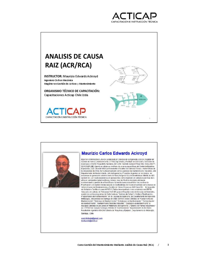 Analisis de Causa Raiz Acr Rca Instructo | PDF | Ingeniería de ...