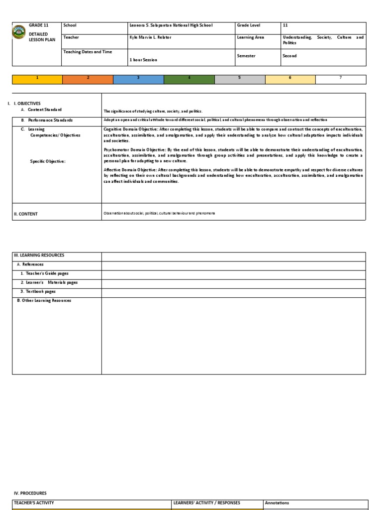 1 Lesson Plan | PDF | Learning | Teachers