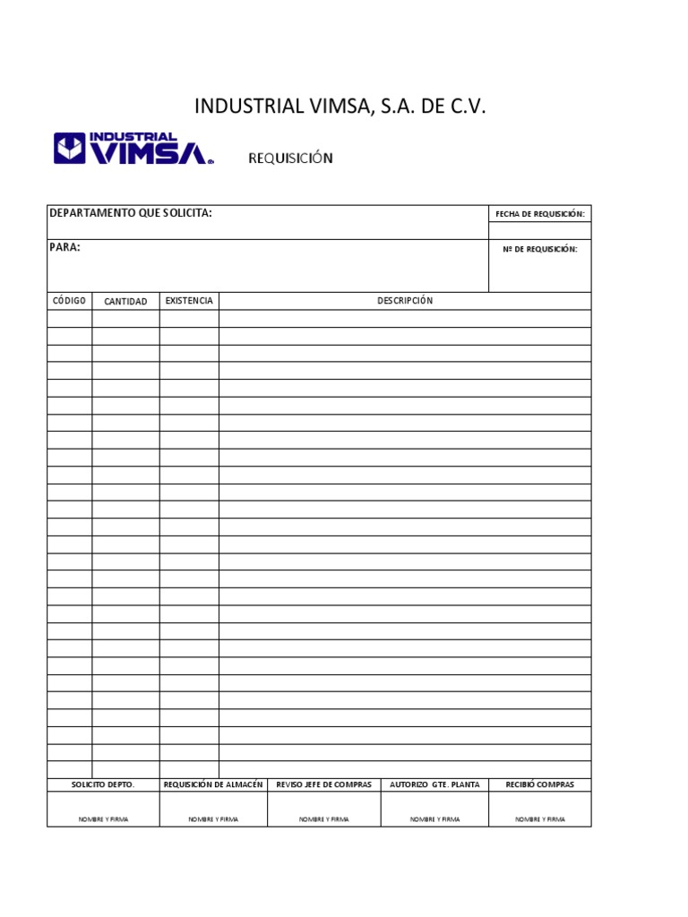 Formato Requisicion | PDF