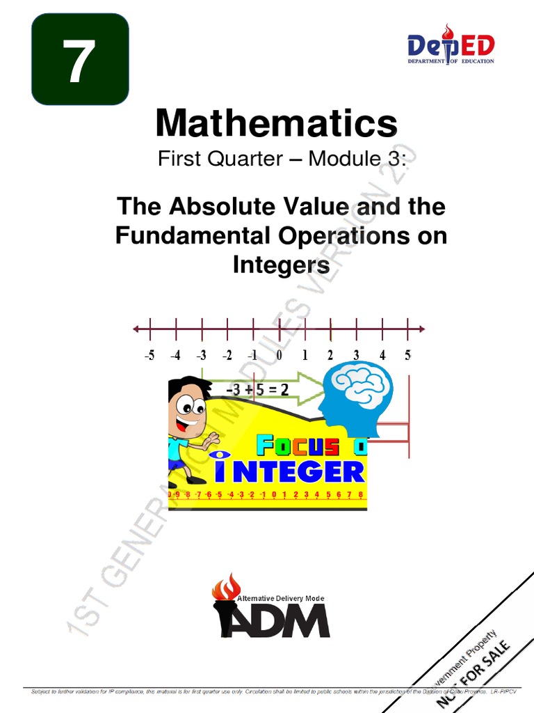 Mathematics: The Absolute Value and The Fundamental Operations On ...