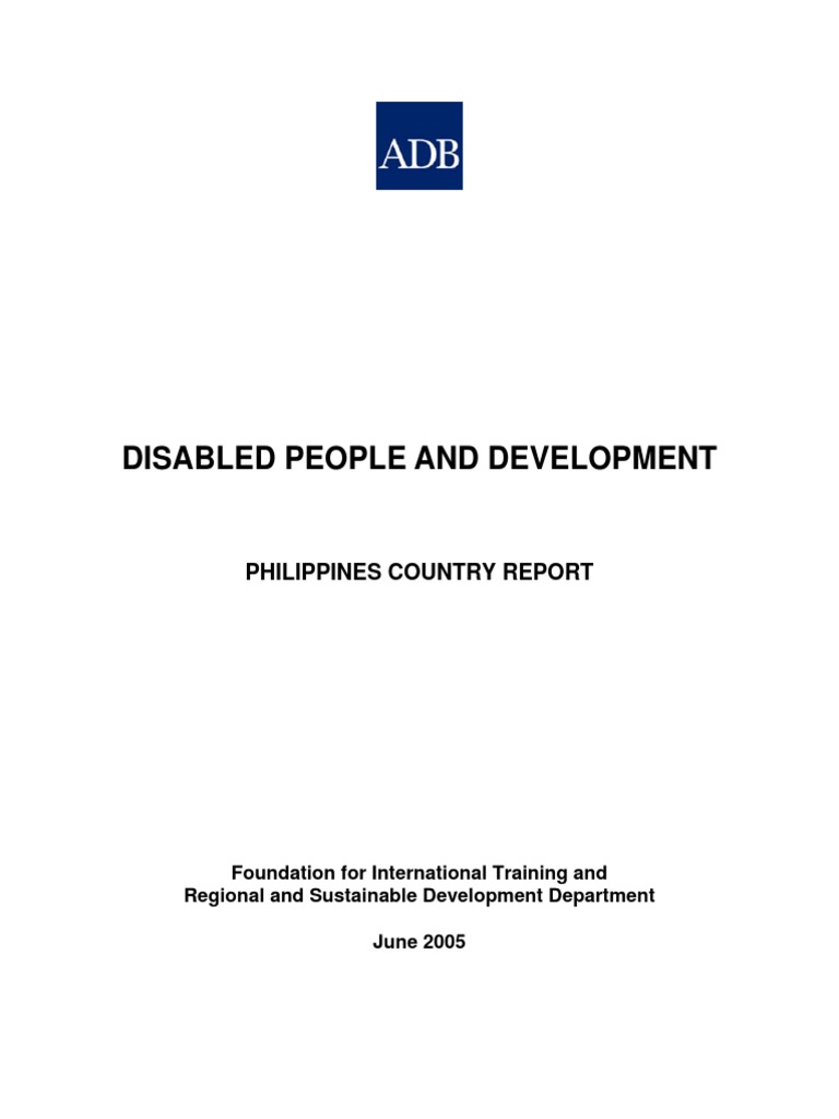 Disabled People and Development - Philippines Country Report Jun05 ...