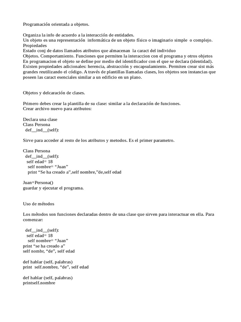 Clases de programacion | PDF | Objeto (informática) | Herencia ...