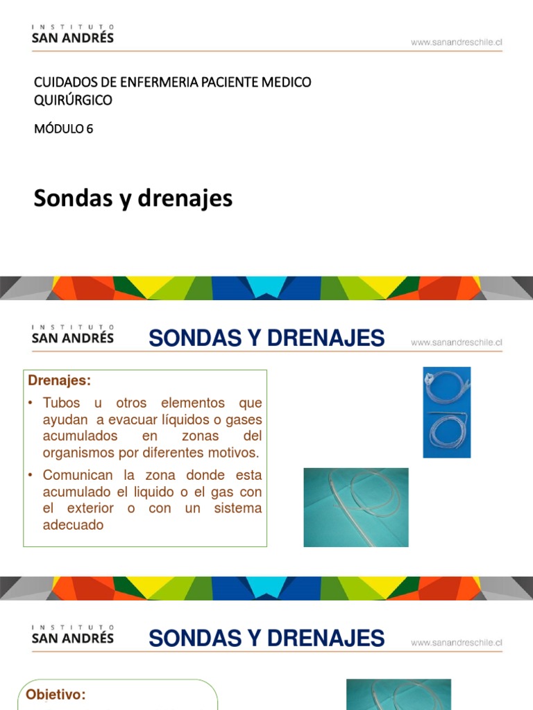 Sondas y Drenajes: Cuidados de Enfermeria Paciente Medico Quirúrgico | PDF | Drenaje | Líquidos