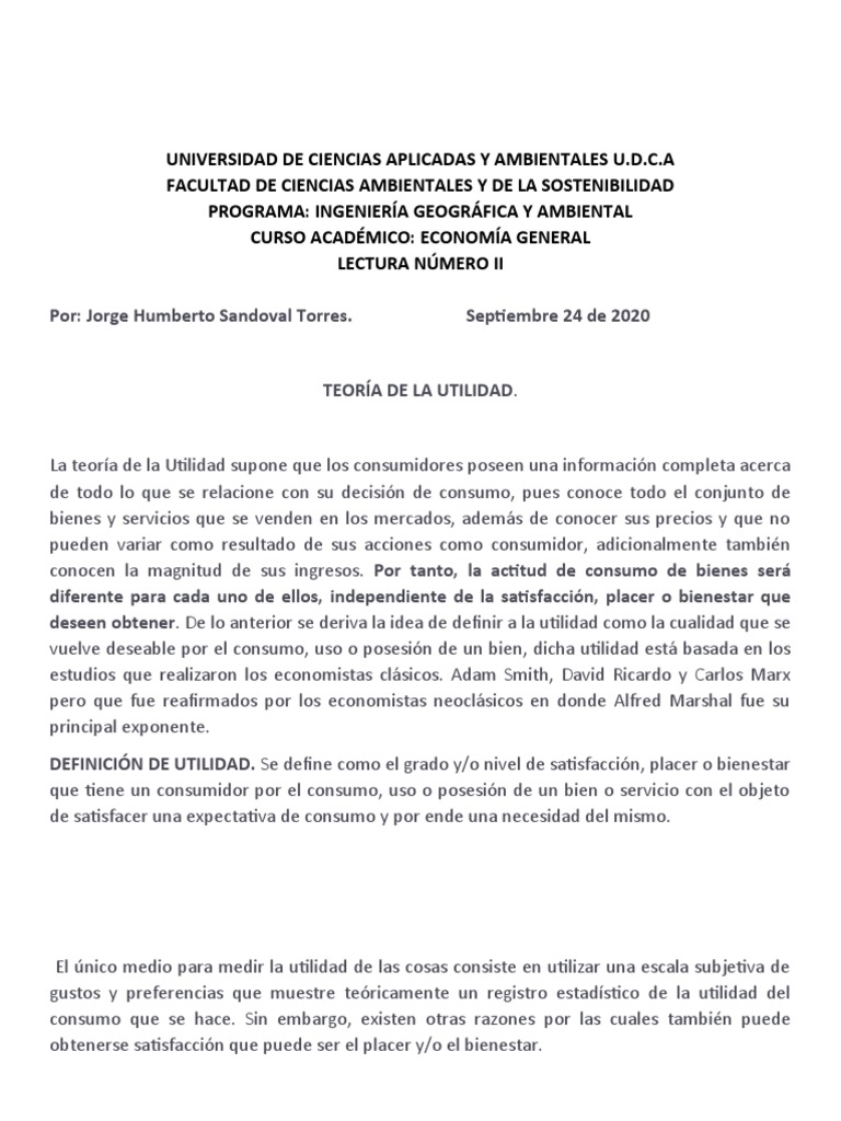La Teoría de La Utilidad | PDF | Utilidad | Utilidad marginal