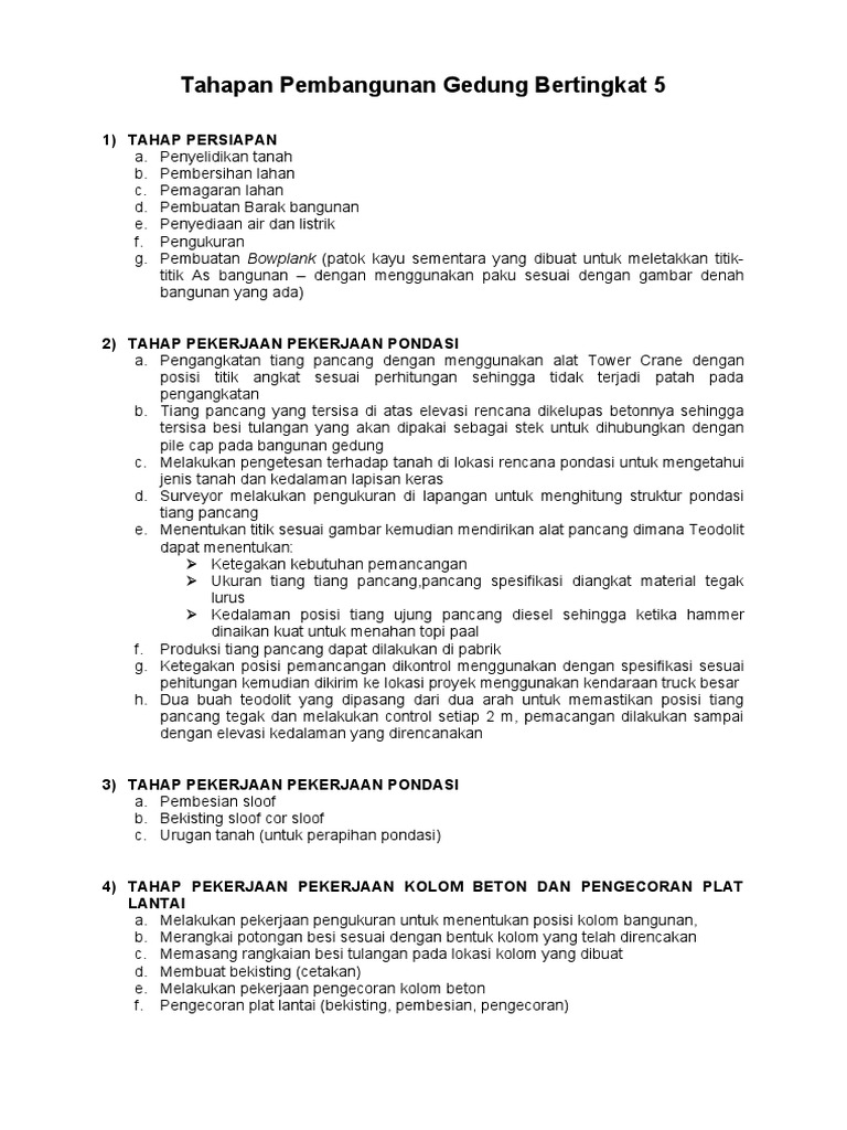 Manajemen Risiko - Tahapan Pembangunan Gedung Bertingkat 5 | PDF