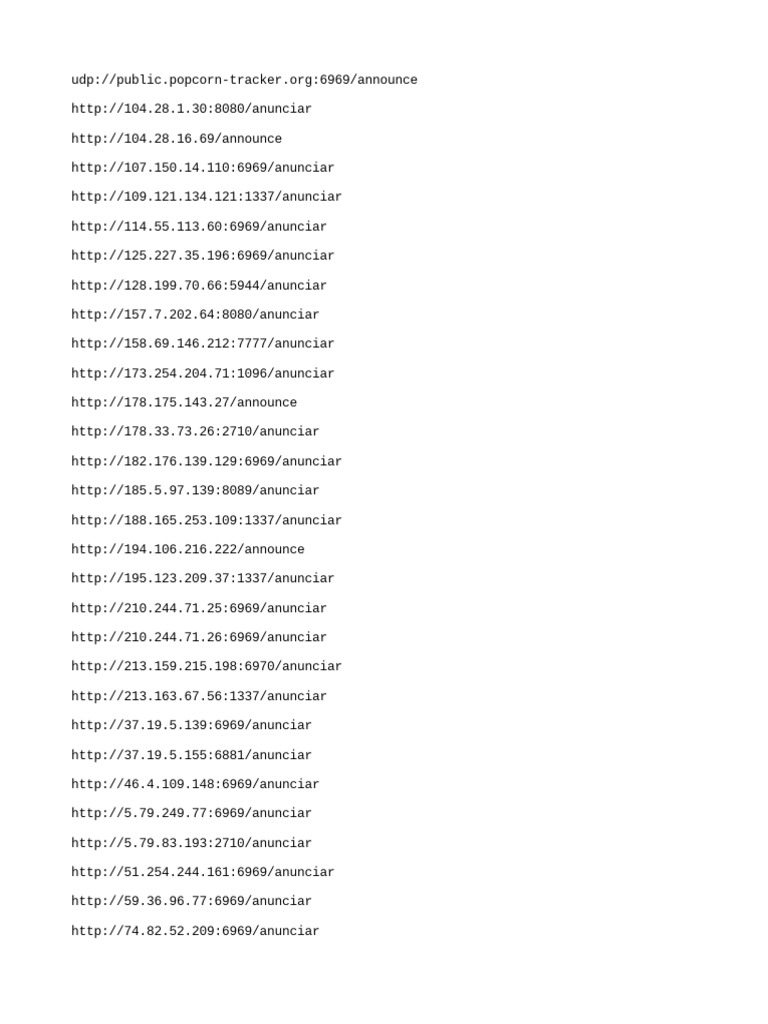 Torrent Tracker List Dezembro de 2022 | PDF