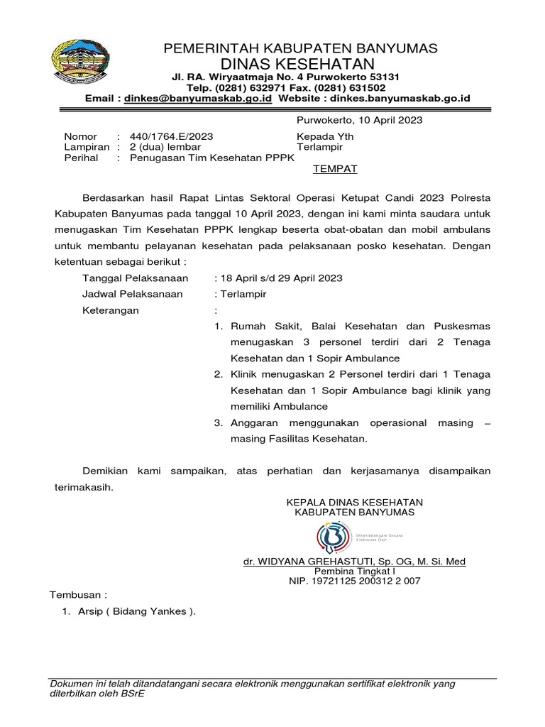 Surat Penugasan P3K Posko Lebaran | PDF