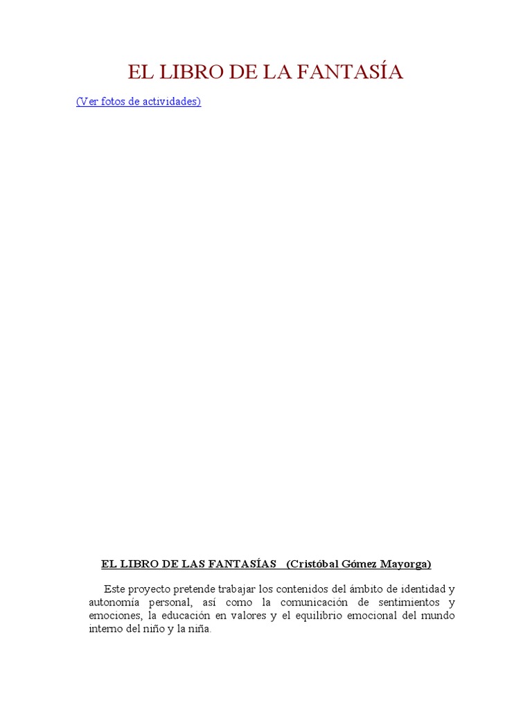 El Libro De La Fantasía Pdf Las Emociones Pinturas