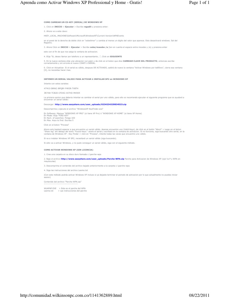 Como Activar Windows XP | PDF | Windows XP | Microsoft Windows