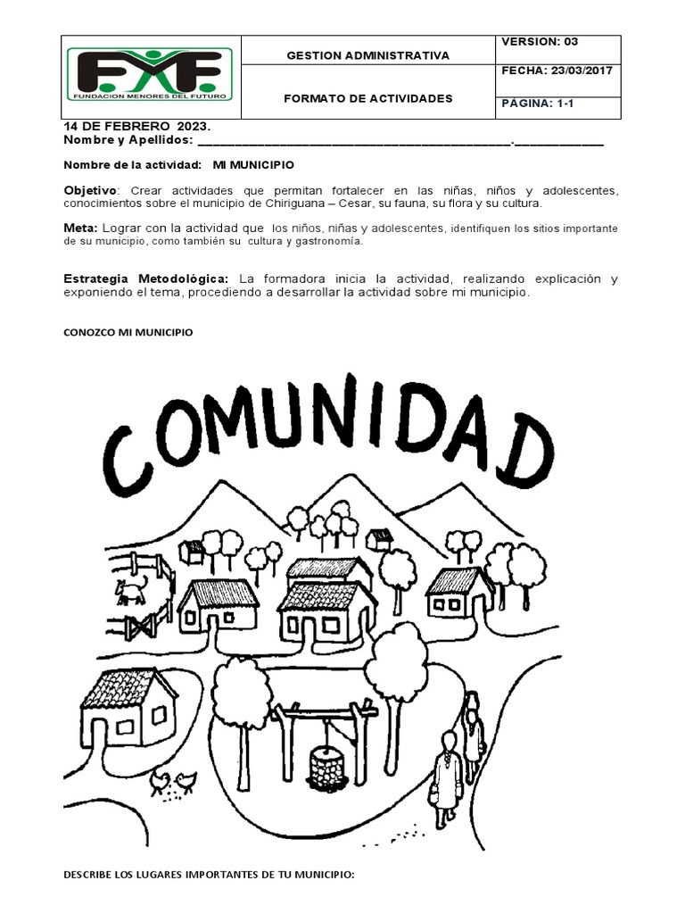 Actividades sobre mi municipio para niños | PDF | Negocios