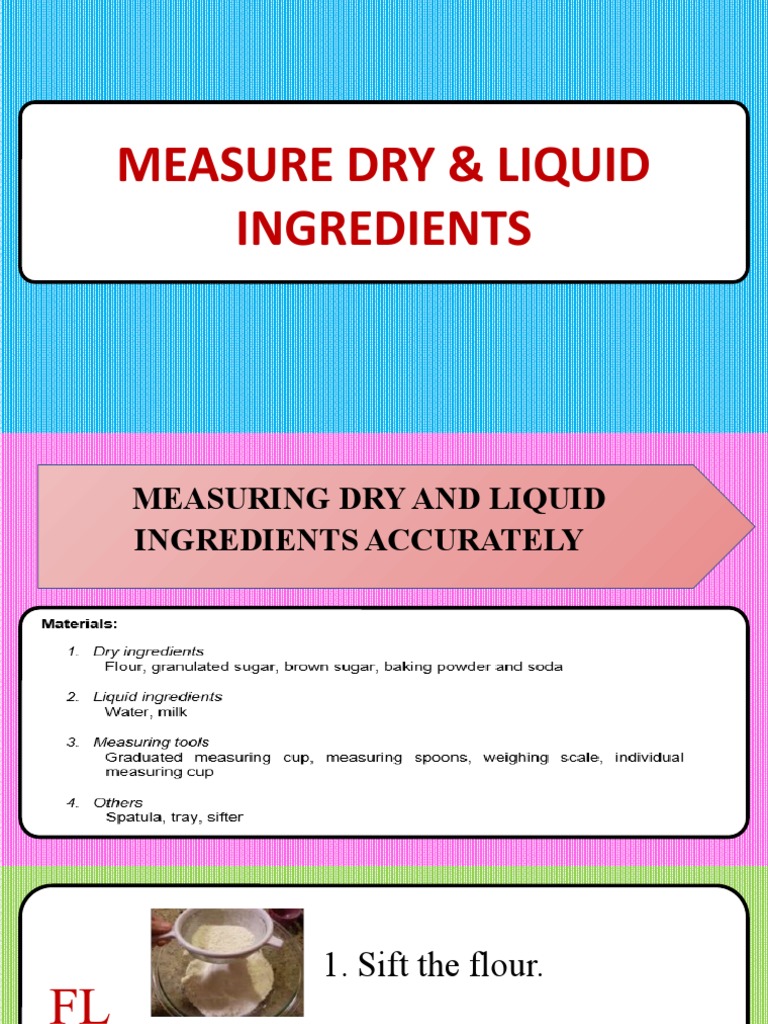 Measure Dry & Liquid Ingredients | PDF | Spoon | Sodium Bicarbonate