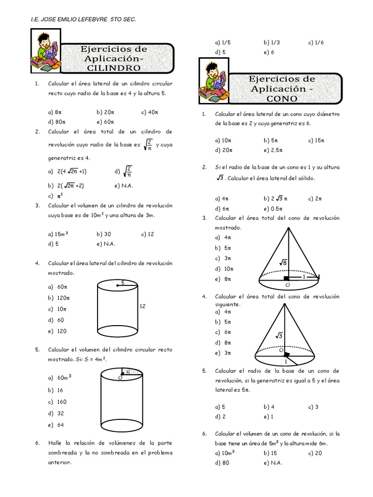 Practica de Cilindros y Conos | PDF | Geometría diferencial | Geometría euclidiana