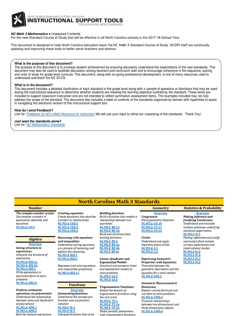 Math 3 Unpacking 2019 | PDF | Function (Mathematics) | Polynomial