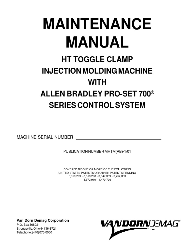 Maintenance Manual: HT Toggle Clamp Injection Molding Machine With ...