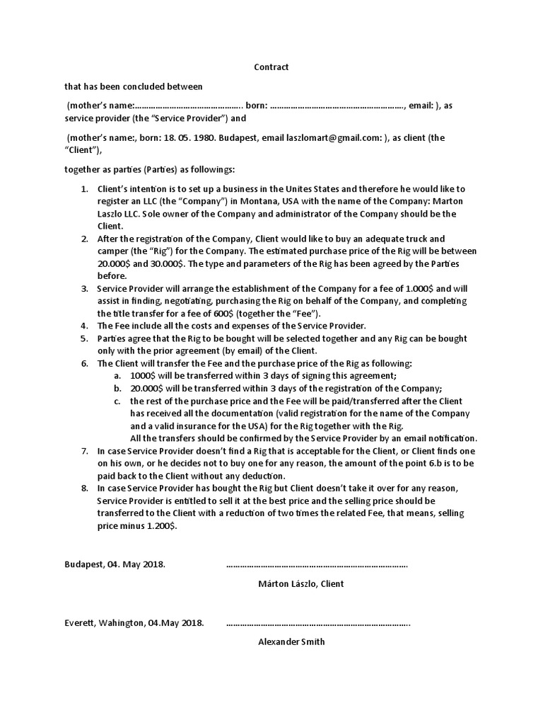 Contract | PDF | Private Law | Business