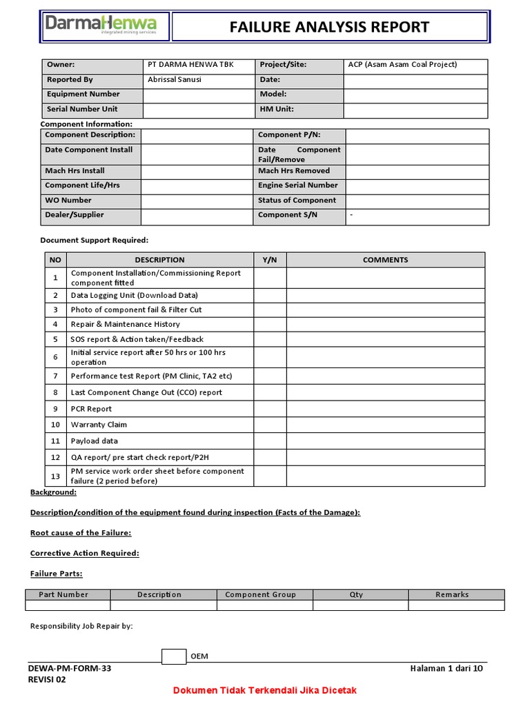 Failure Analysis Report DT1328 | PDF | Mechanical Engineering