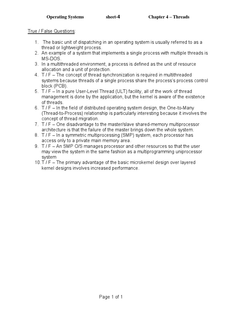 Sheet 4 2020 | PDF | Thread (Computing) | Process (Computing)