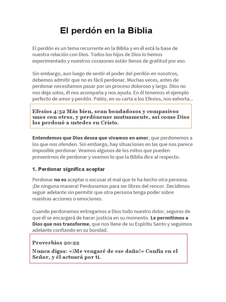 El Perdón según la Biblia | PDF | Perdón | Amor