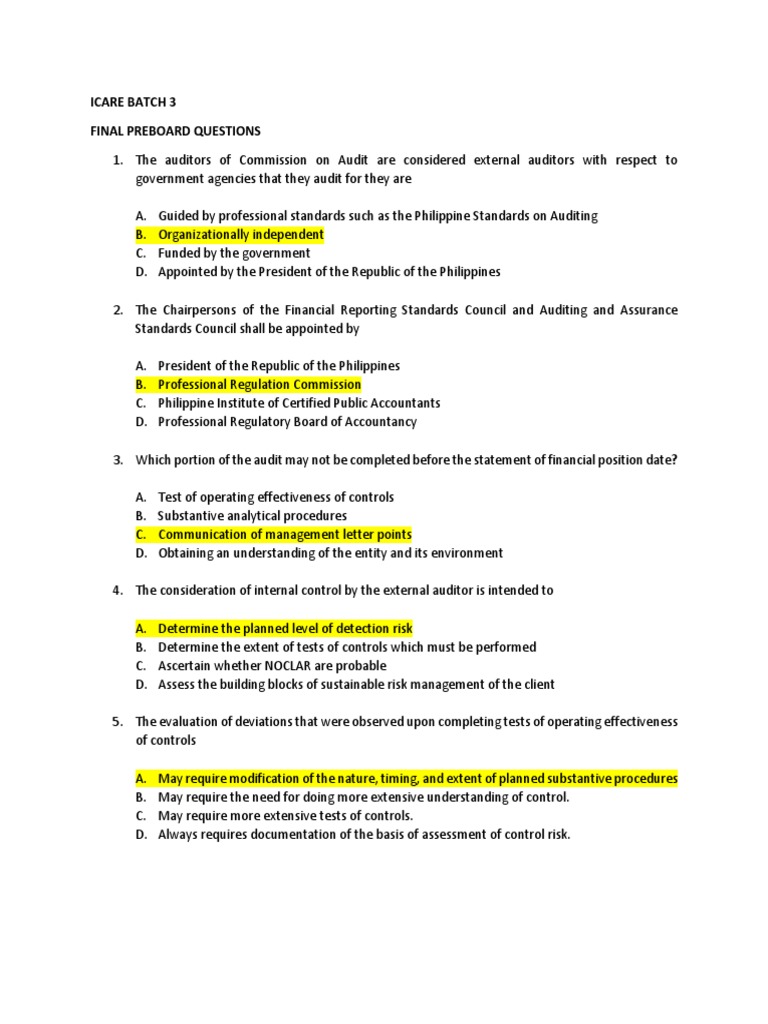 Key Audit Matters and Management Points | PDF