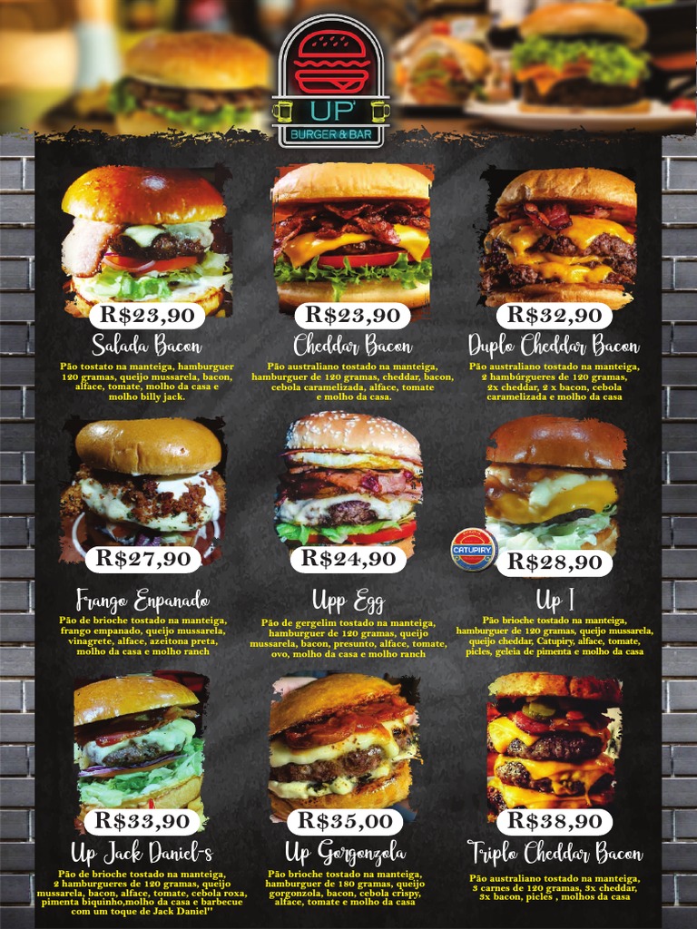 Carta de Lanches, Bebidas e Combos | PDF | Hambúrgueres | Alimentos
