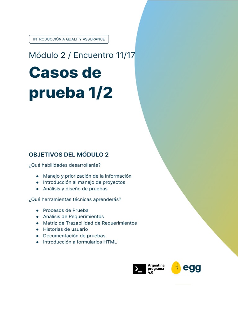 QA E11 - Casos de Prueba 2 - 2 | PDF | Software | Pruebas de software