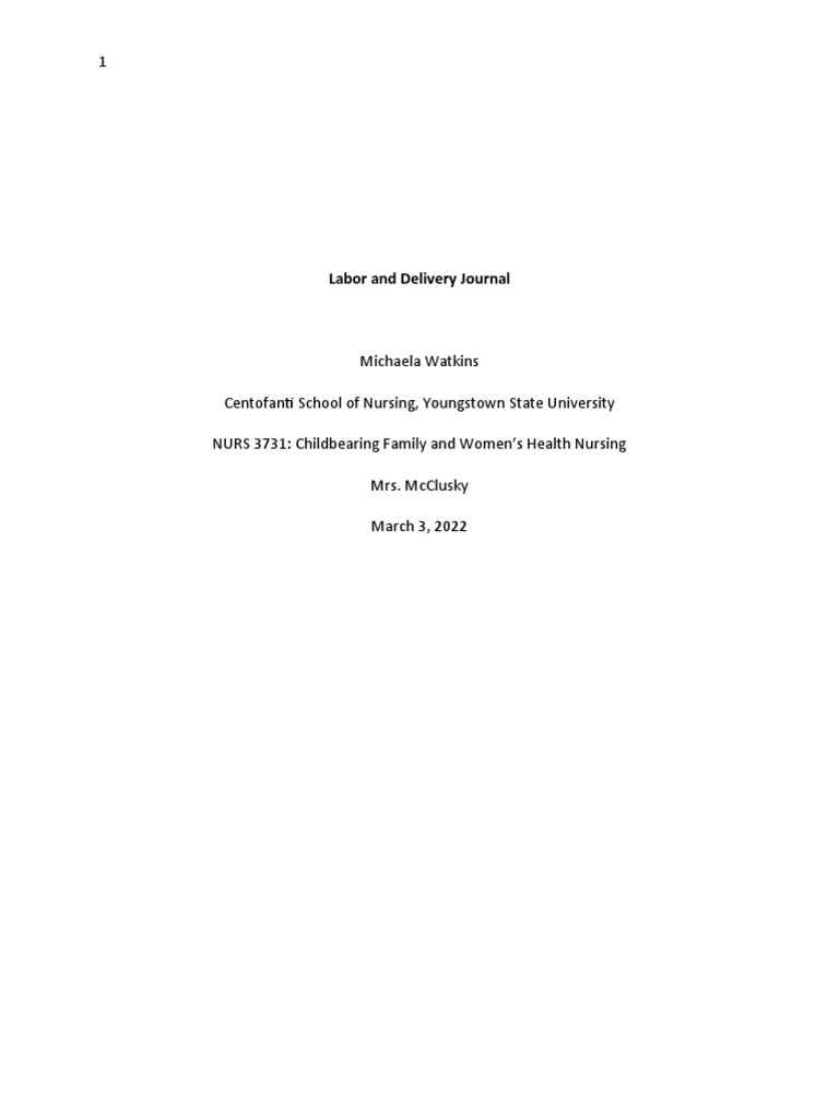 Ob Journal 2 | PDF | Childbirth | Caesarean Section