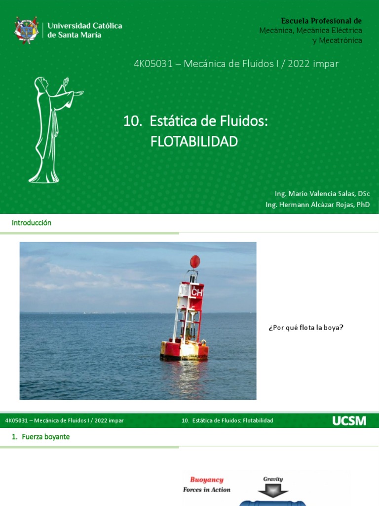10. Estática de Fluidos - Flotabilidad | PDF | Flotabilidad | Física Aplicada e Interdisciplinaria