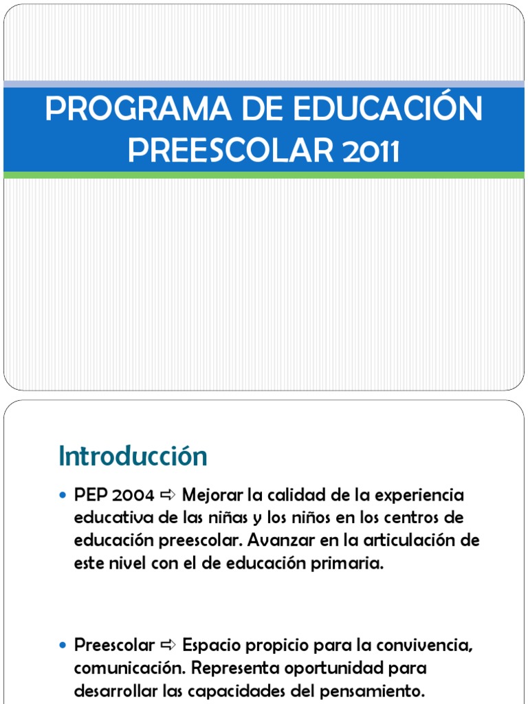 Programa de Educación Preescolar 2011 | PDF
