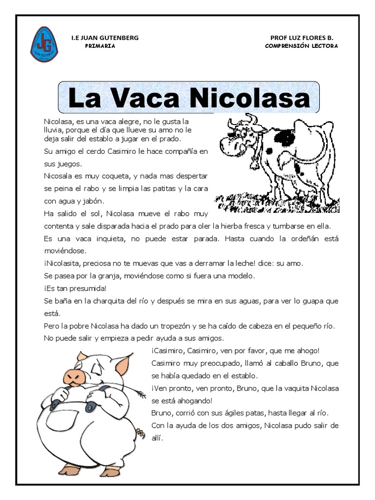 Comprensión Lectora 1 Grado Pdf