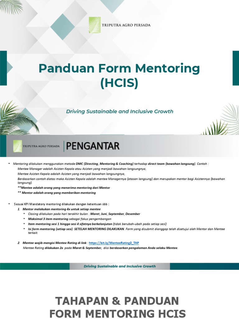 Panduan Form Mentoring (HCIS) | PDF